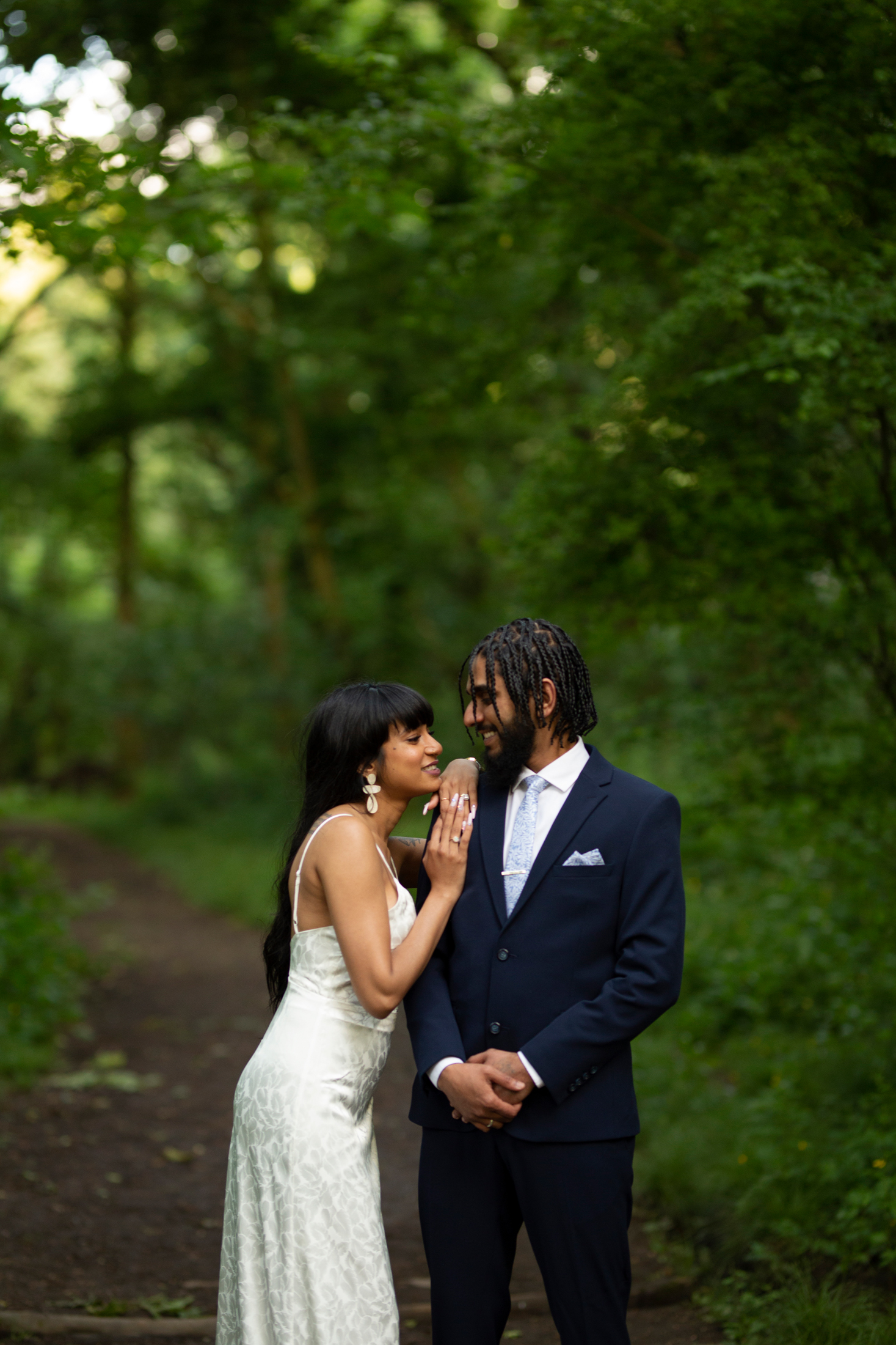 Elopement wedding shoot forest Cardiff Photographer Wales